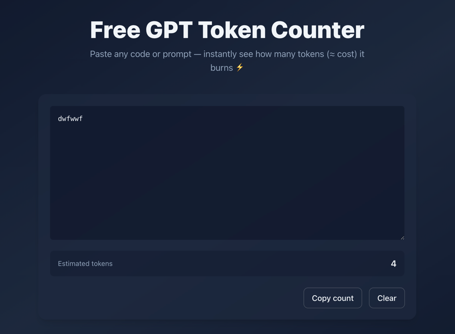 Free GPT Token Counter | TreeSnap